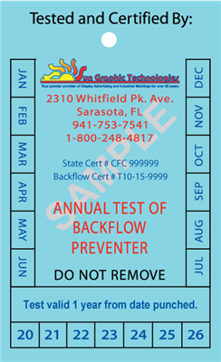 Backflow and Fire Inspection Tags